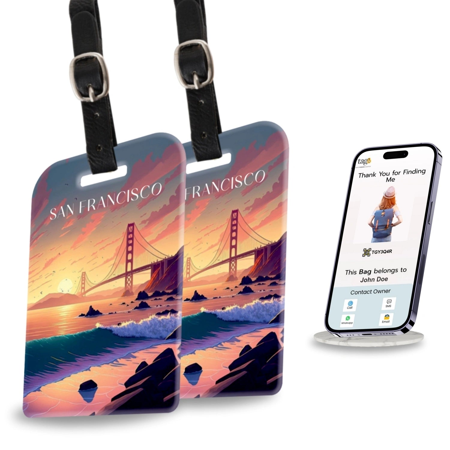 tag8 Smart Bag Security Tag - San Francisco [Pack 2] | For your ...